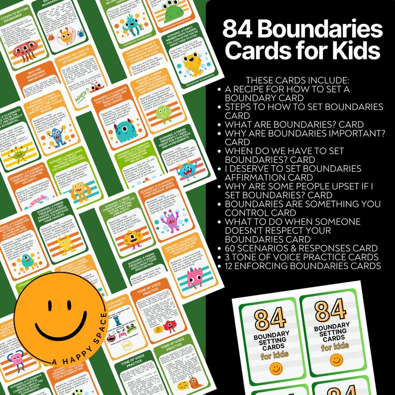 Boundary Setting & Enforcing Cheat Cards for Kids Assertiveness Social Skills SEL Emotional ...