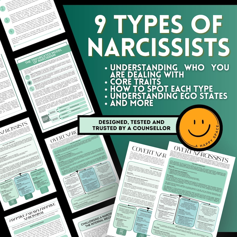 Narcissism Types Cheat Sheets Narcissistic Abuse Recovery Gaslighting C-PTSD Overt Covert NPD ...