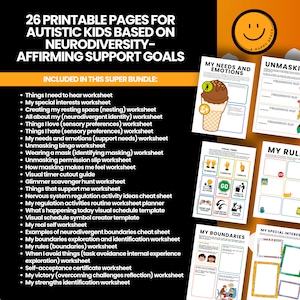 Autism Worksheets ASD Kids Workbook Autistic Children Unmasking Special ...