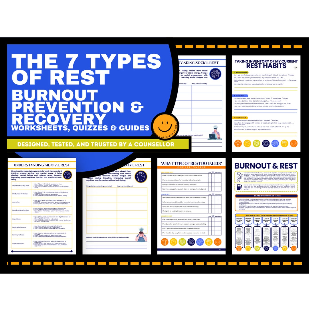 7 Types of Rest Burnout Prevention Recovery ADHD Autistic Quiz ...