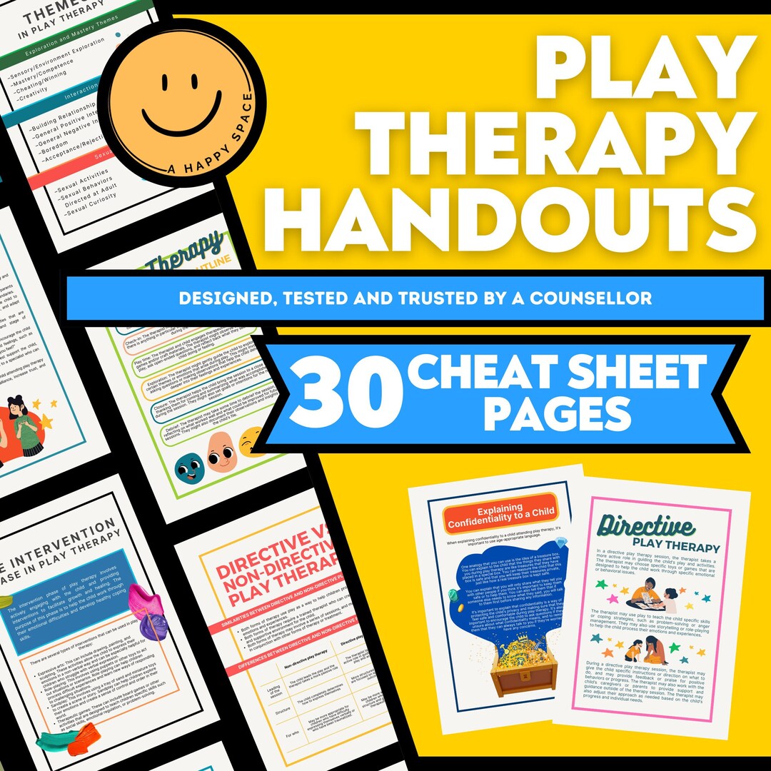 Play Therapy Cheat Sheets for Therapists Child School Counselor Gestalt ...
