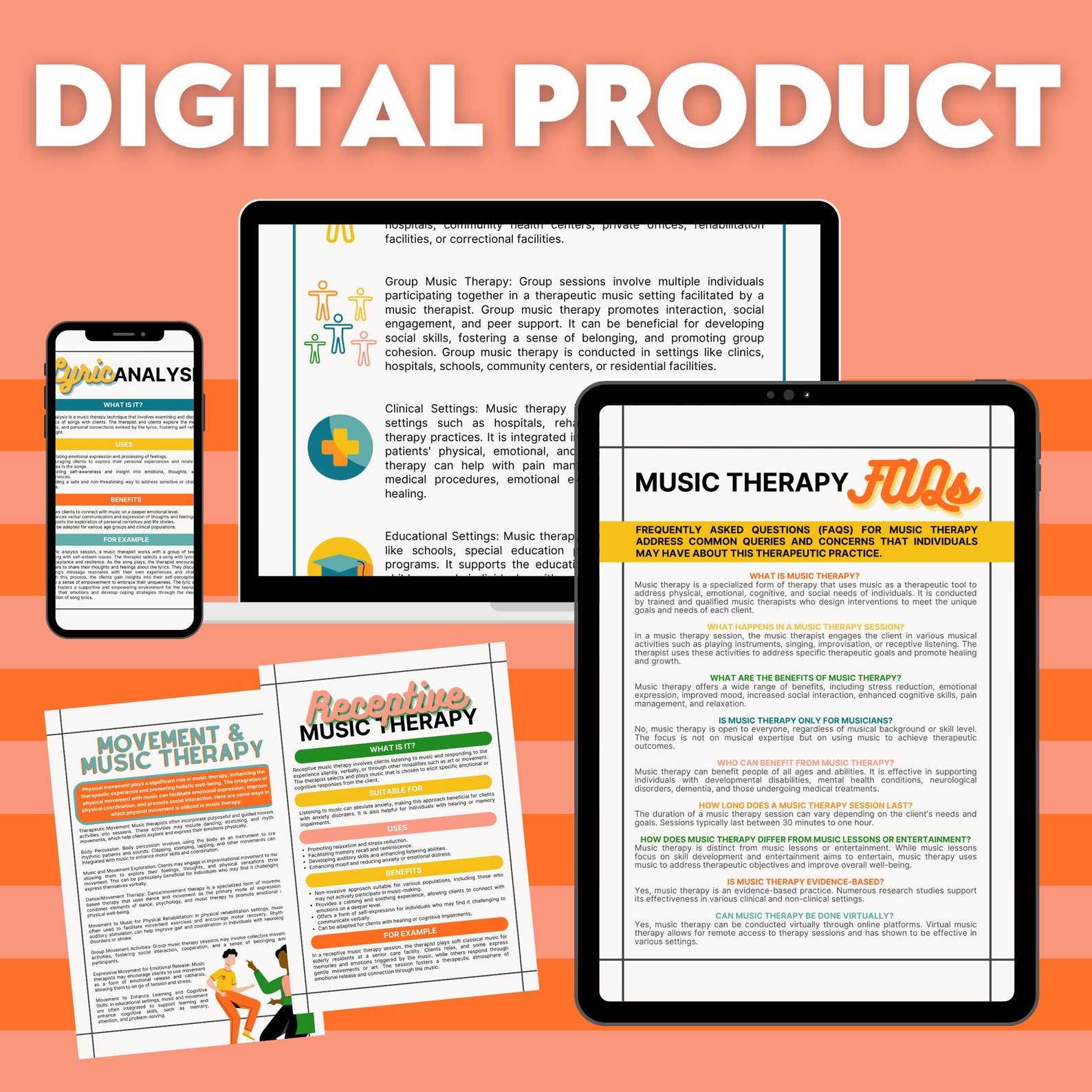 Music Therapy Cheat Sheets Resource for Therapists Tools Session Ideas ...