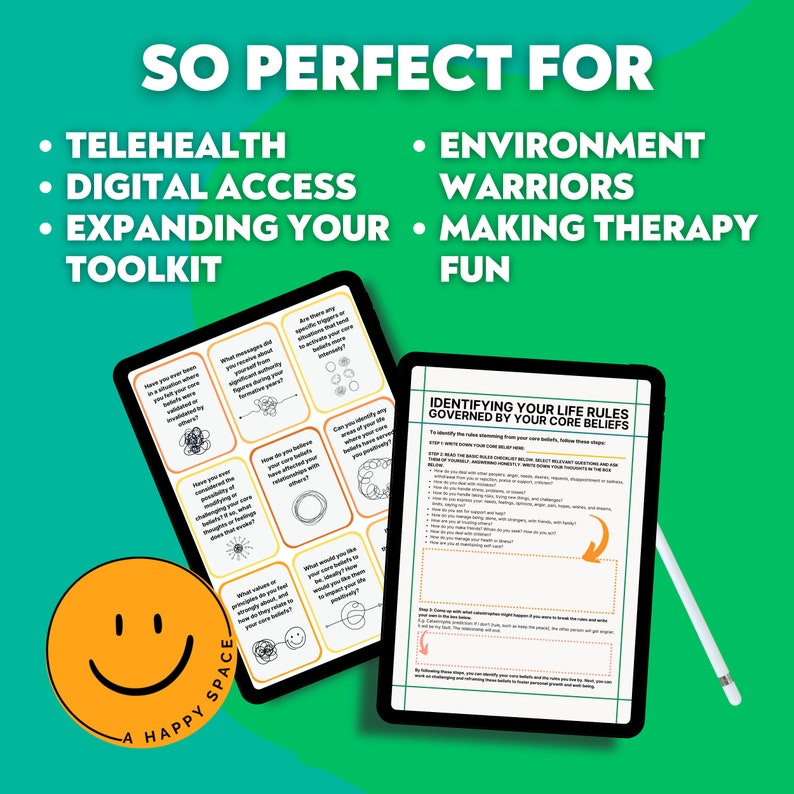 Negative Core Beliefs Worksheets for Therapists Cognitive Behavioral ...