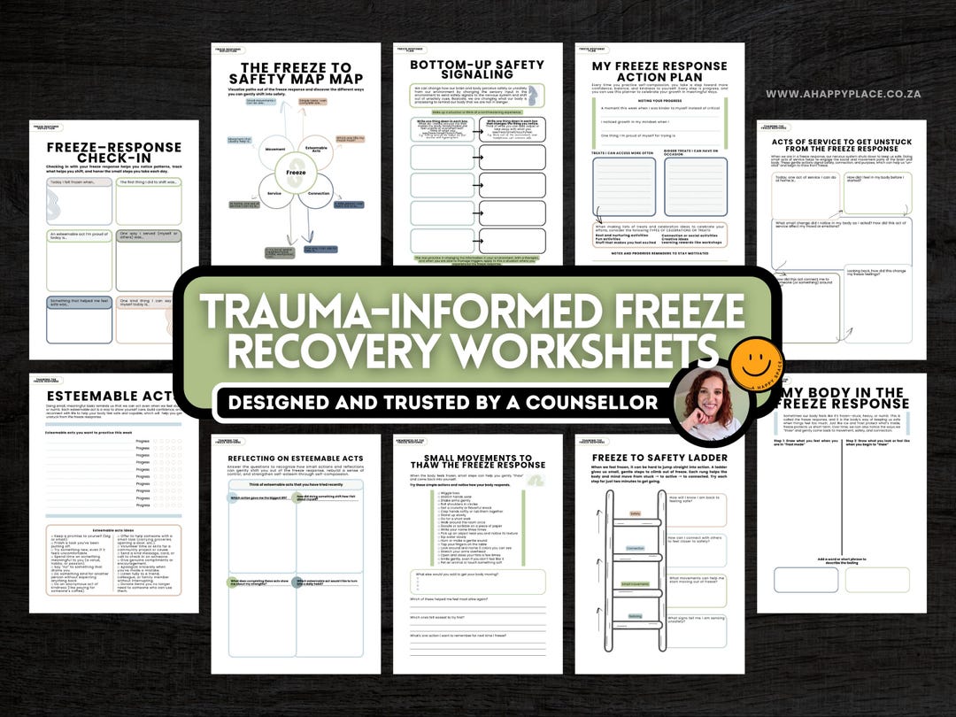 Functional Freeze Response Worksheets, Trauma-informed Therapy PDF ...