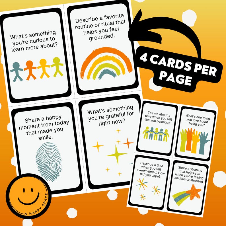 Autism ASC ASD Conversation Cards Kids Tweens Group Therapy Questions ...