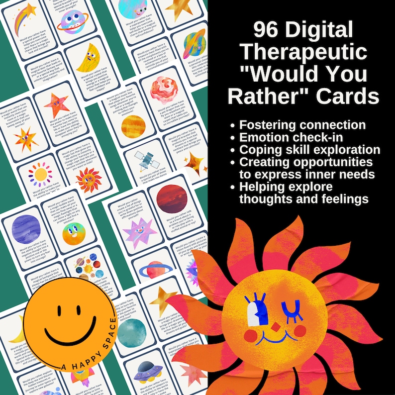 Therapeutic Would You Rather Questions for Kids, Play Therapy, Coping ...