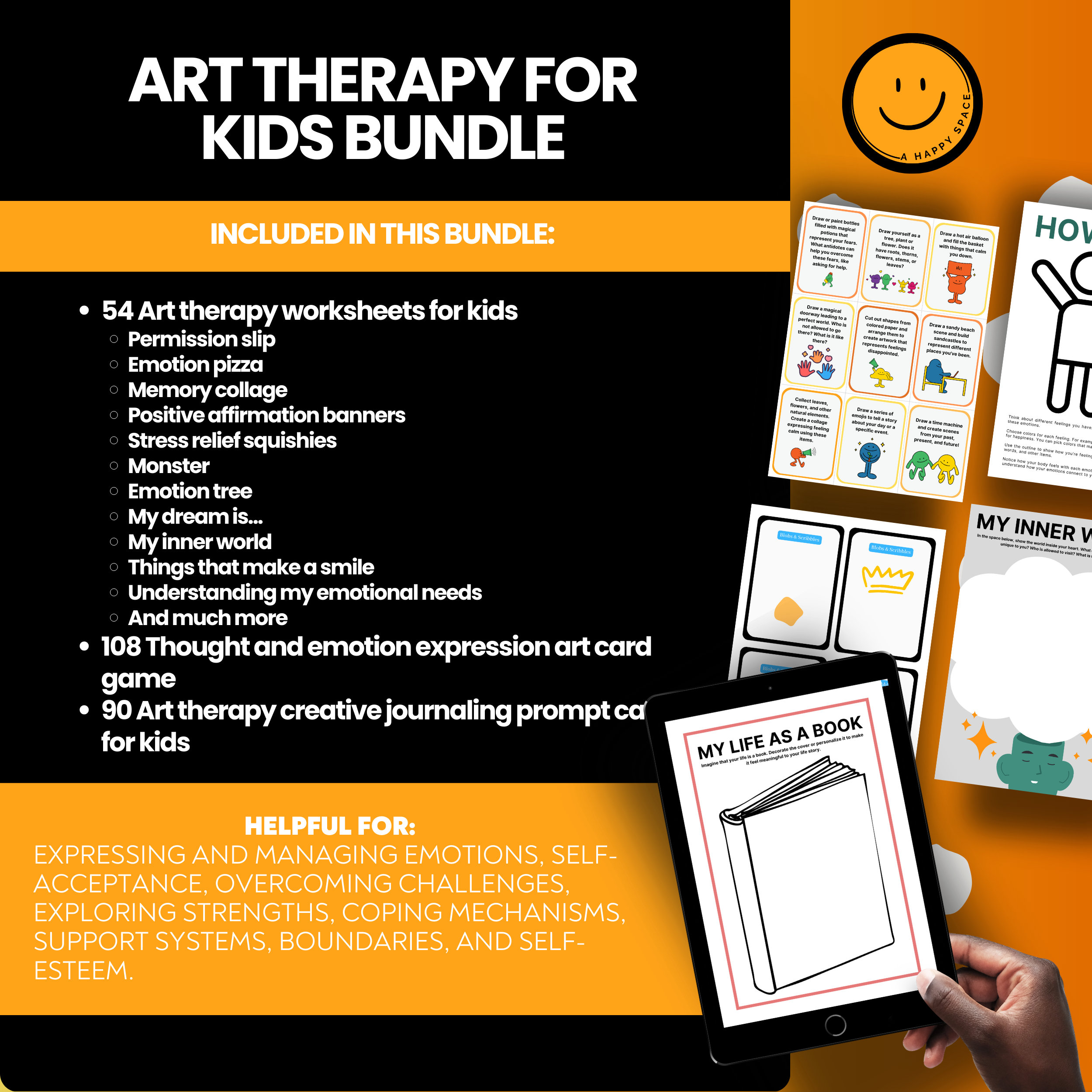 Art Therapy Worksheets Kids Tools Resource Therapeutic Play Creative ...
