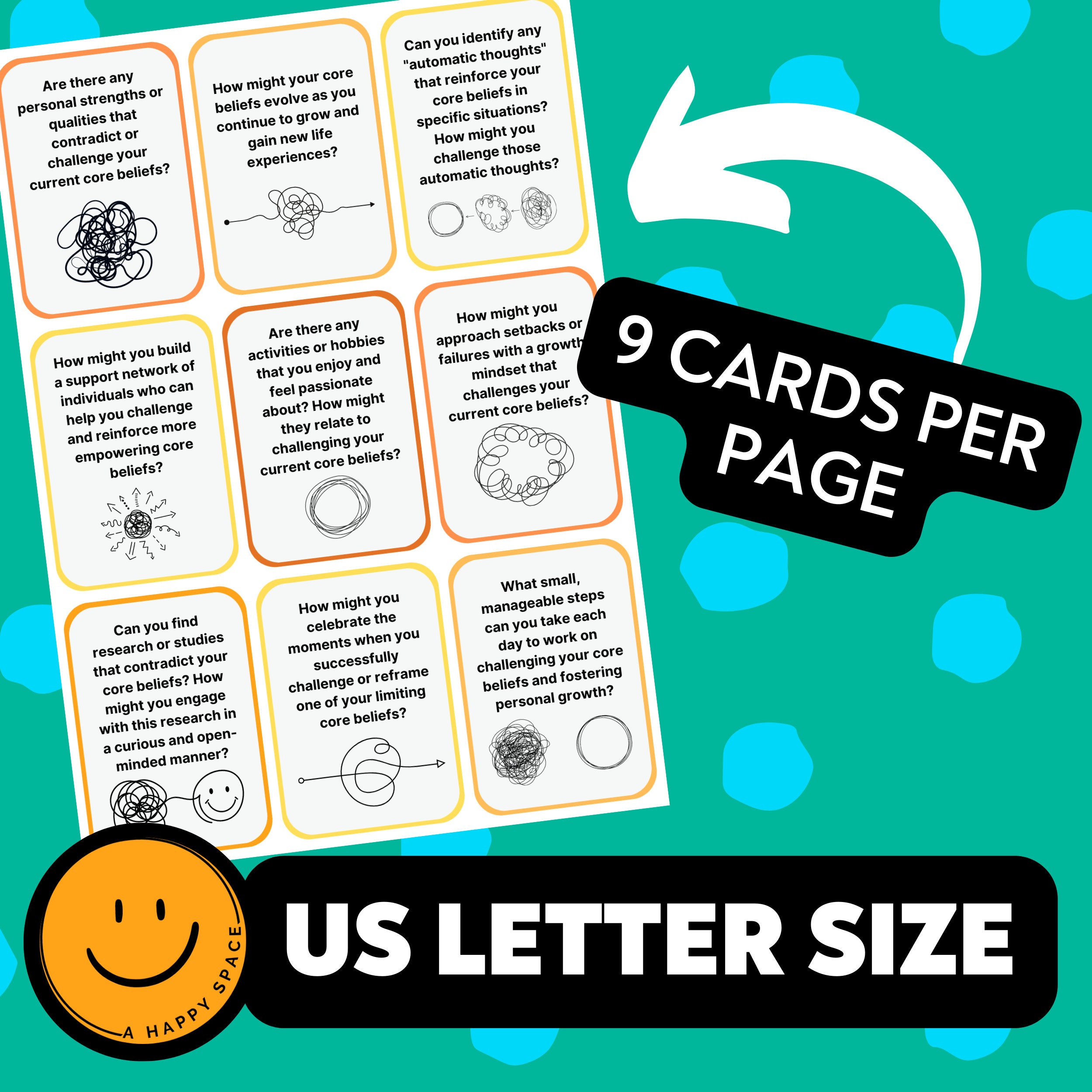Negative Core Beliefs Worksheet Conversation Cards Cognitive Behavioral ...