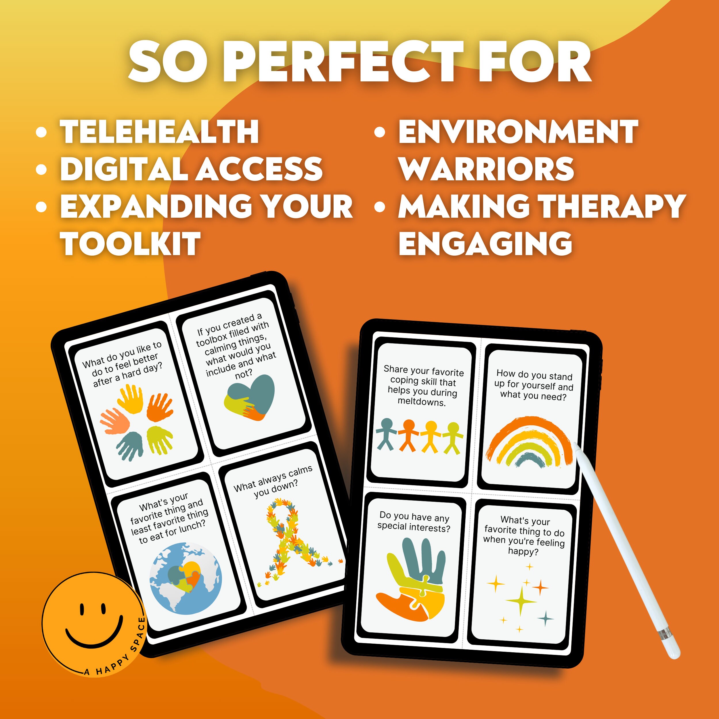 Autism ASC ASD Conversation Cards Kids Tweens Group Therapy Questions ...