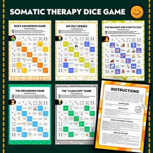 Felt Senses for Kids Dice Game Somatic Awareness Therapy Play Therapy ...