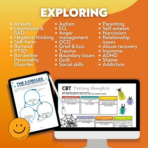 Therapy Worksheets Whole Shop Mega Bundle Trauma Anxiety Depression ...