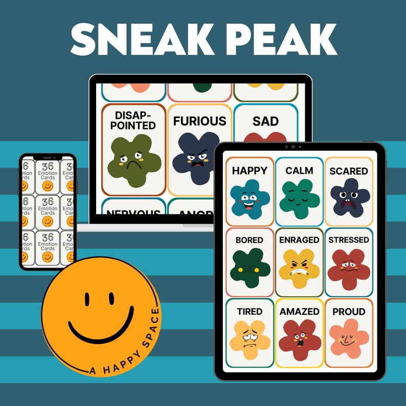 Identifying Emotion Flashcards Kids Social Skills SEL ASD Autism ...