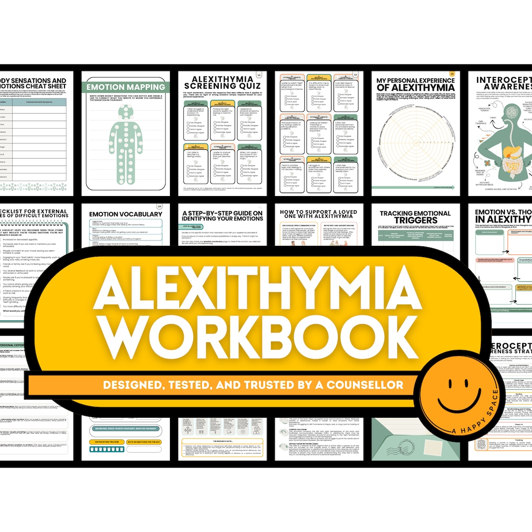 Alexithymia Worksheets Screening Quiz Workbook Emotional Blindness ...