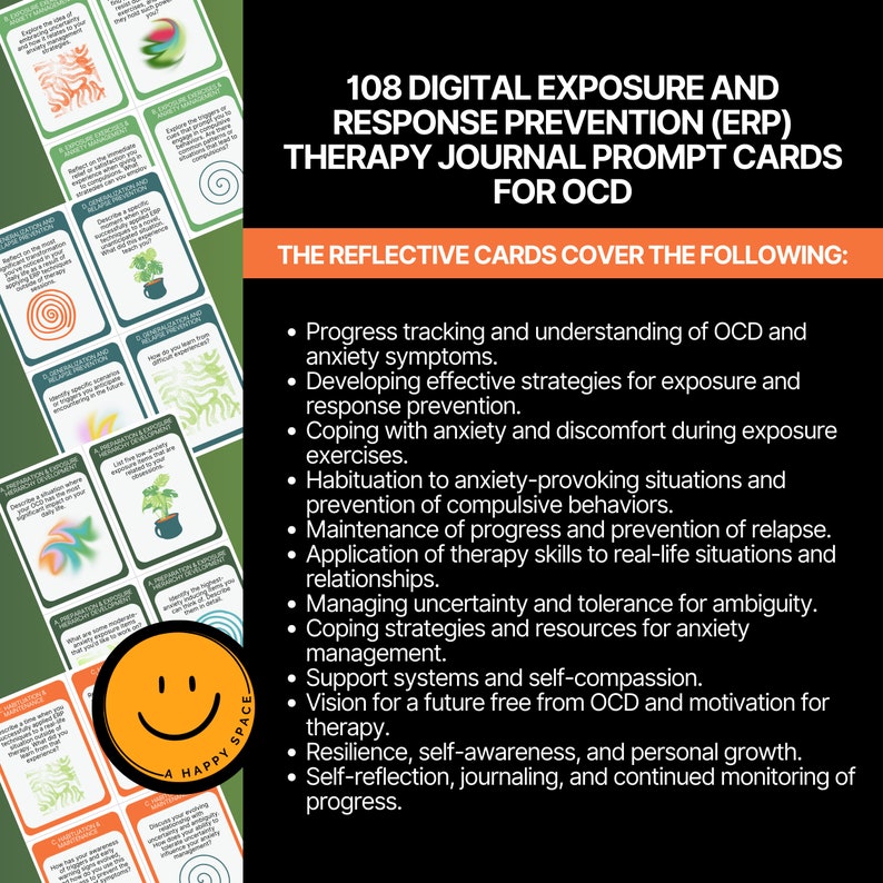 Exposure and Response Prevention Therapy Journal Prompts Teens Adults ...