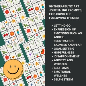 Art Therapy Journal Prompt Cards Tools Resource Therapeutic Healing ...