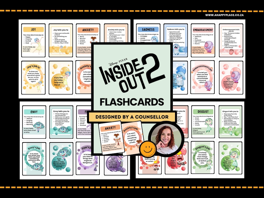 Inside Out 2 Coping Skills Flashcards PDF, Printable Therapy Cards for ...