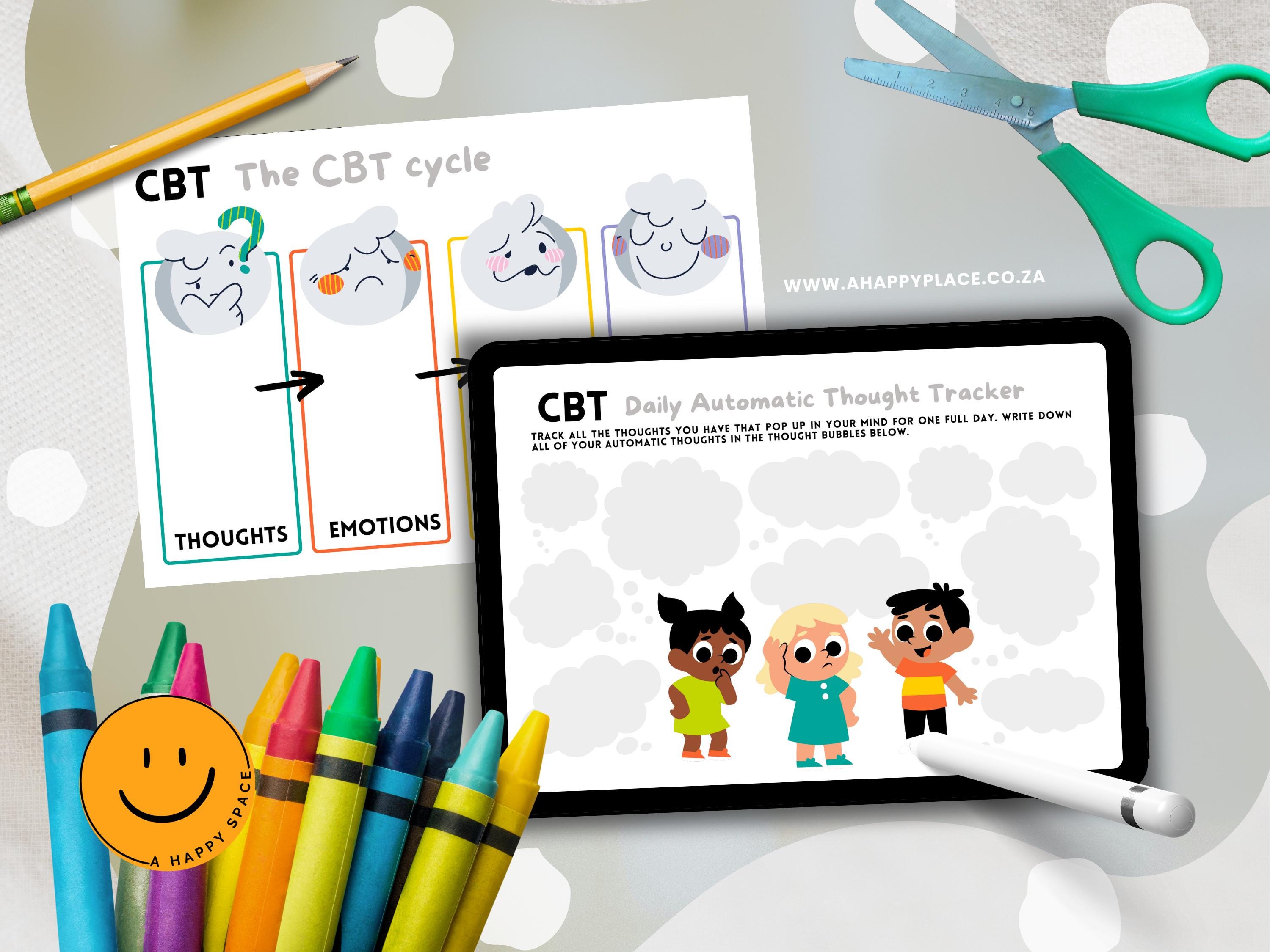 CBT Worksheets for Kids, Cognitive Behavioral Therapy Children Negative ...