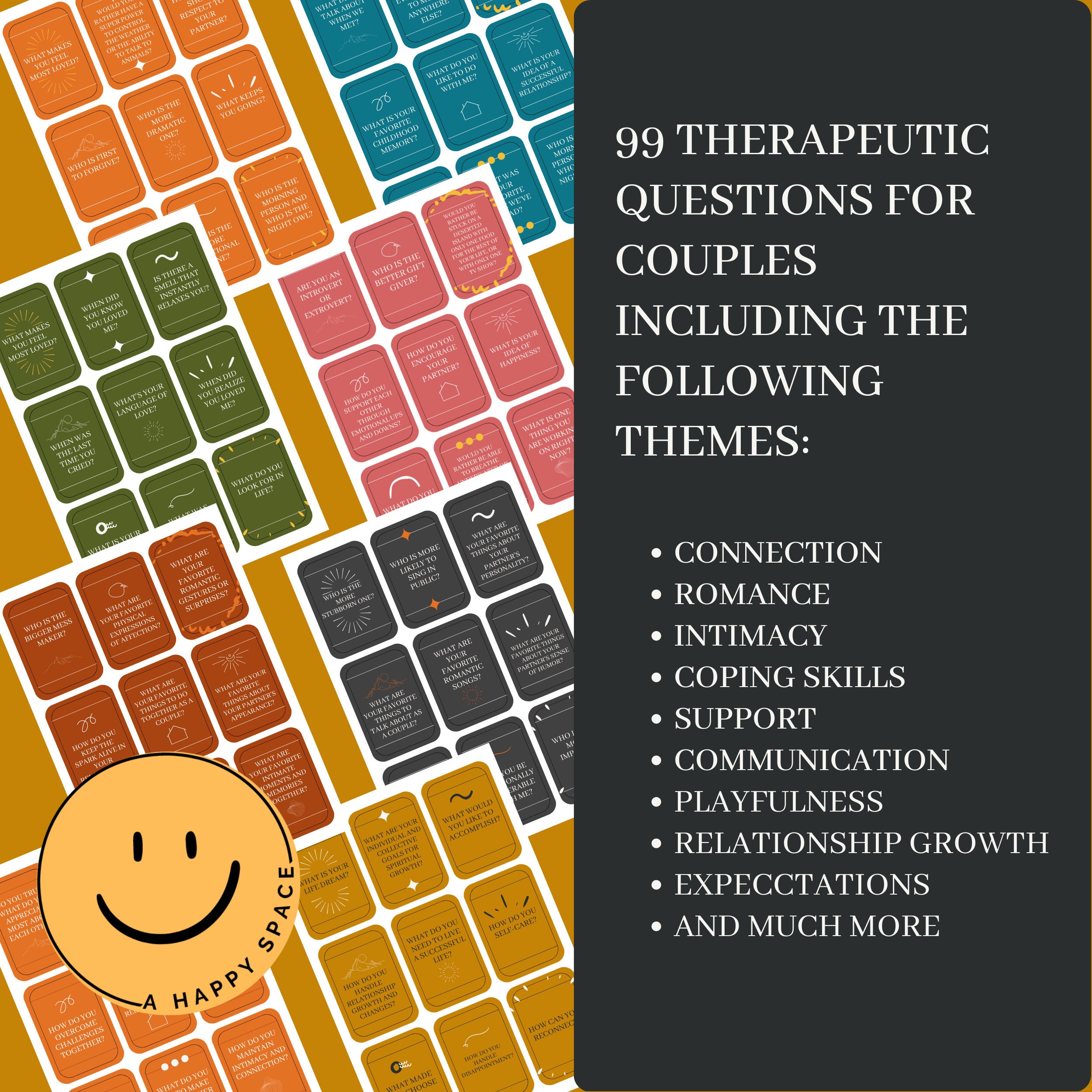 Self-help Therapeutic Question Cards for Couples Relationship ...