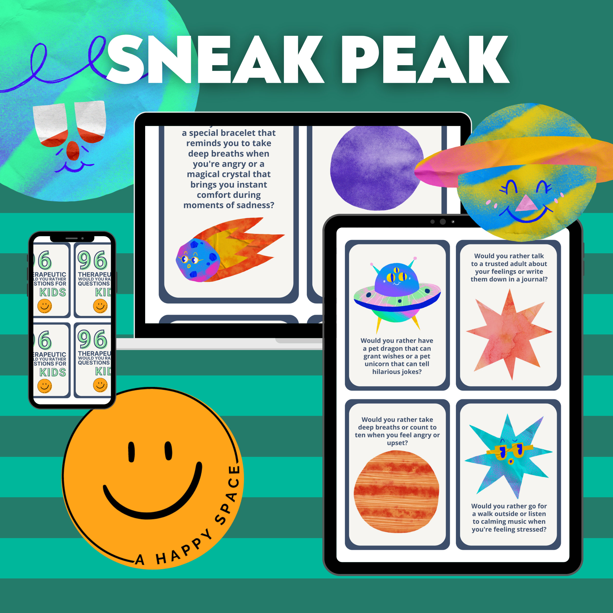 Therapeutic Would You Rather Questions for Kids, Play Therapy, Coping ...