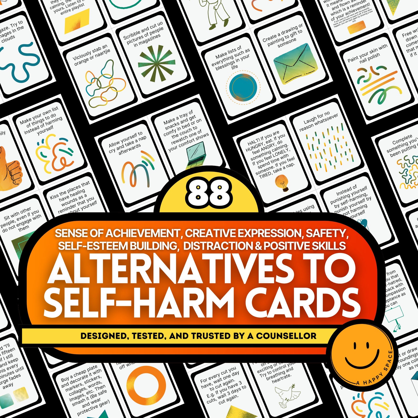 Alternative Coping Skills to Self-harm & Self-injury Cards for Teens ...