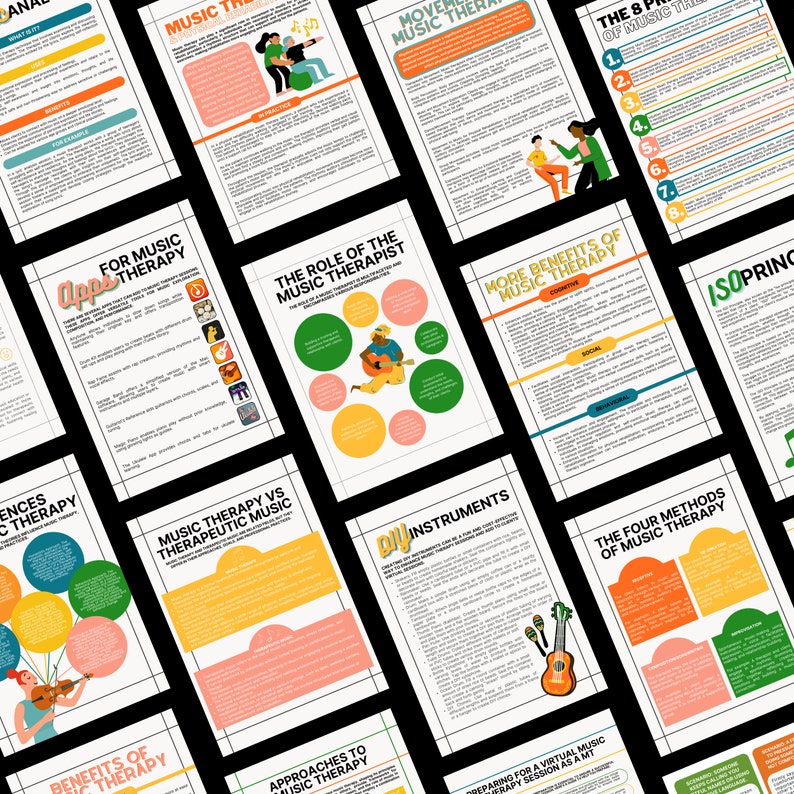 Music Therapy Cheat Sheets Resource for Therapists Tools Session Ideas ...