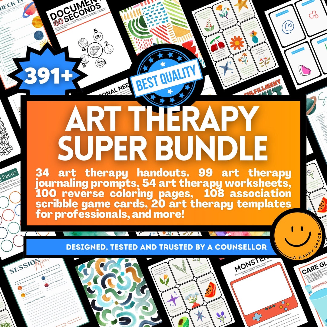 Art Therapy Worksheets Techniques Resource Cards Therapeutic Healing ...