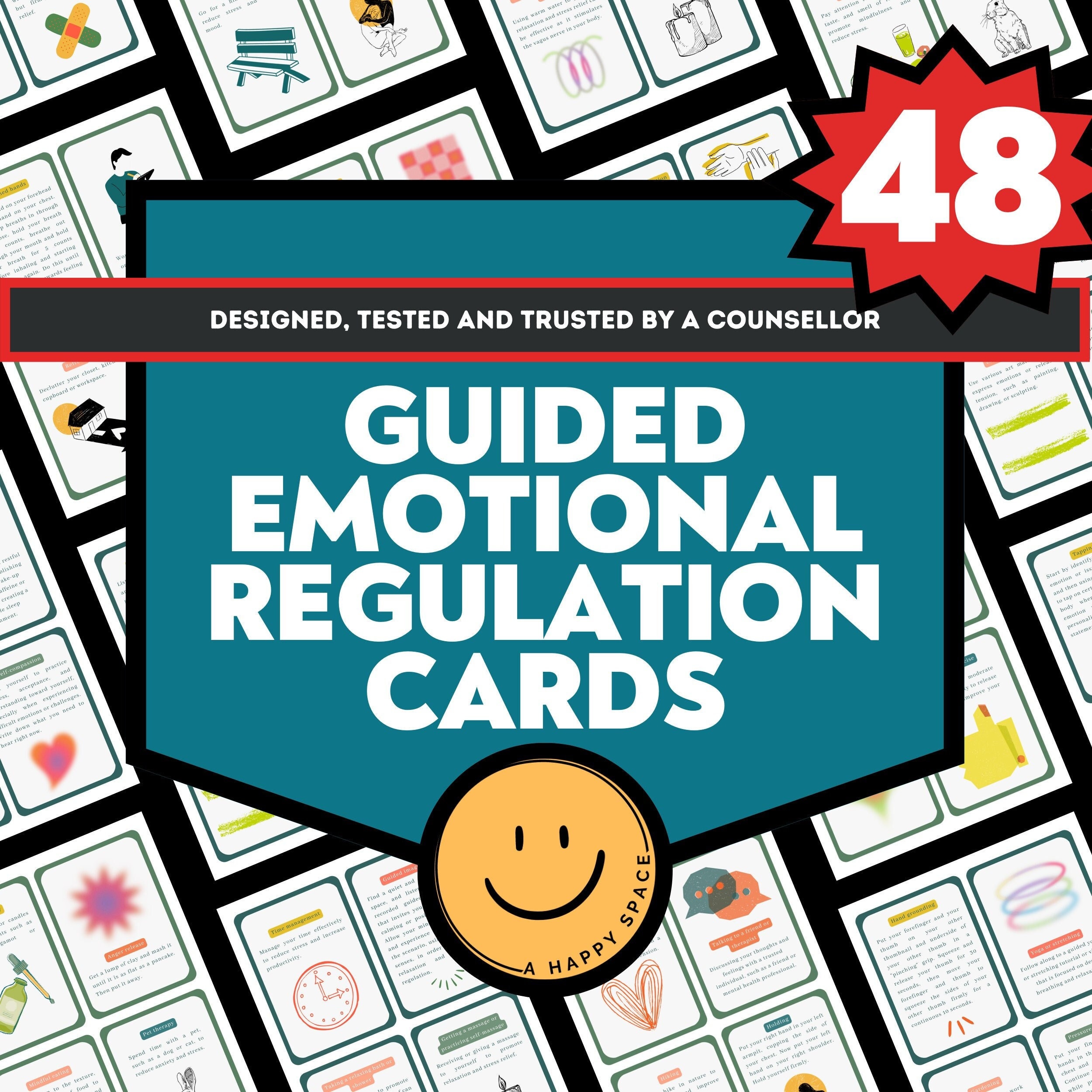 Guided Emotional Regulation Cards, EQ Coping Skill Cards, SEL Skills ...
