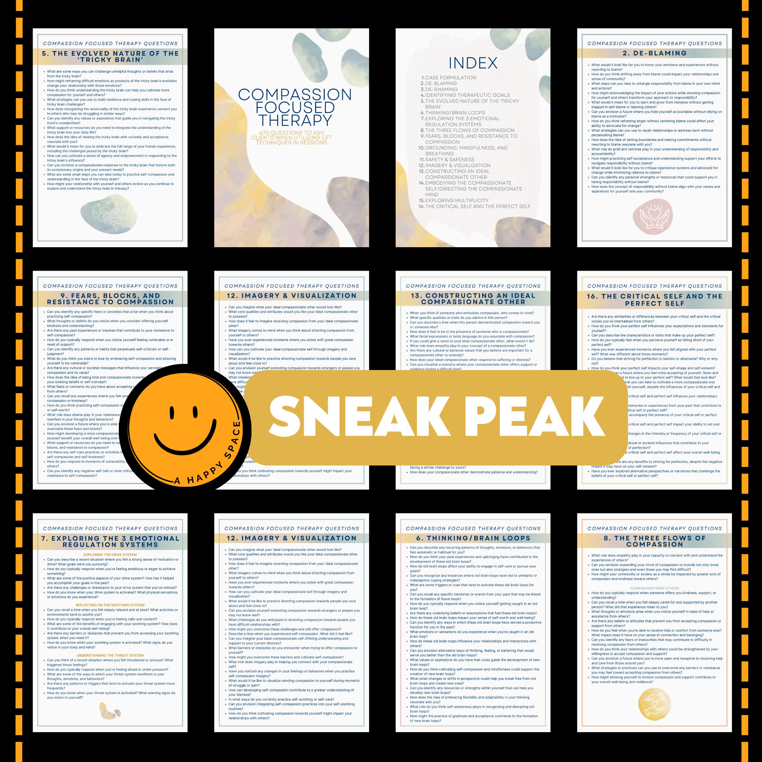 Compassion-focused Therapy CFT Questions Cheat Sheet Compassionate Mind ...