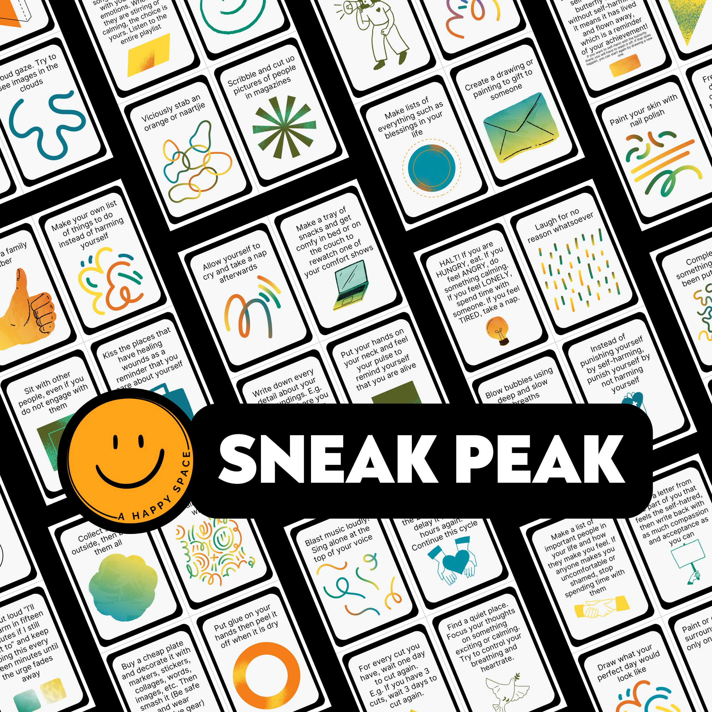 Alternative Coping Skills to Self-harm & Self-injury Cards for Teens ...