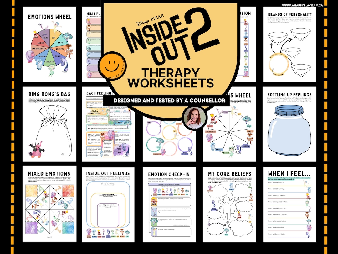 Inside Out 2 Worksheets PDF, Emotional Regulation Printable SEL and ...