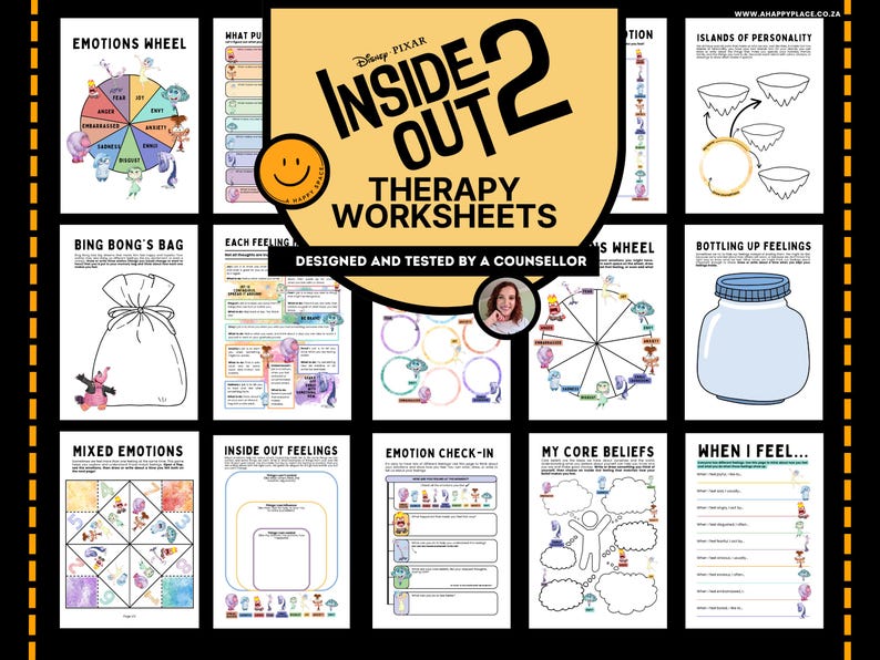 Inside Out 2 Worksheets PDF, Emotional Regulation Printable SEL and ...