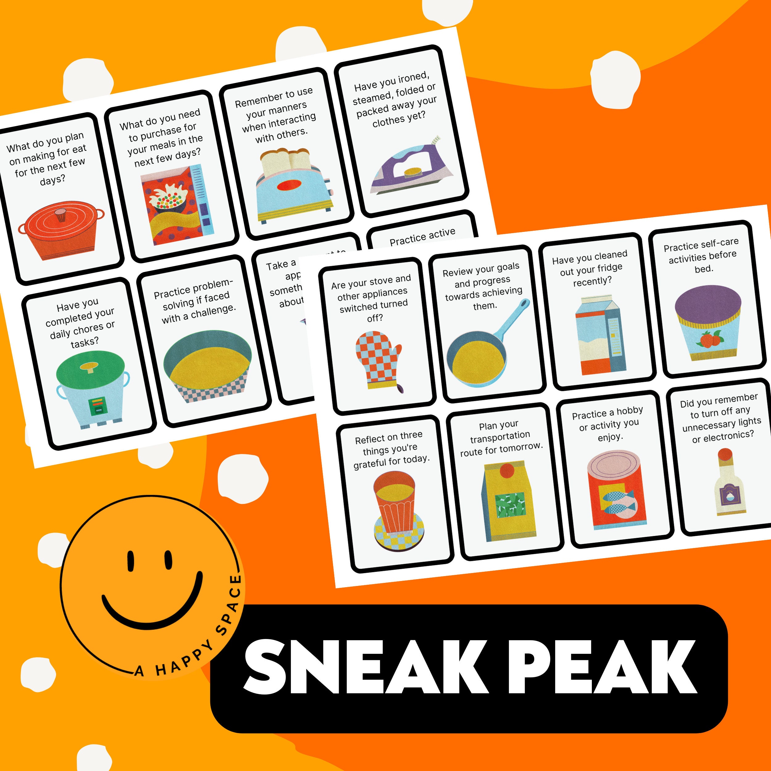 Independent Living Cards for Adults Assisted Reminders Skills Learning ...