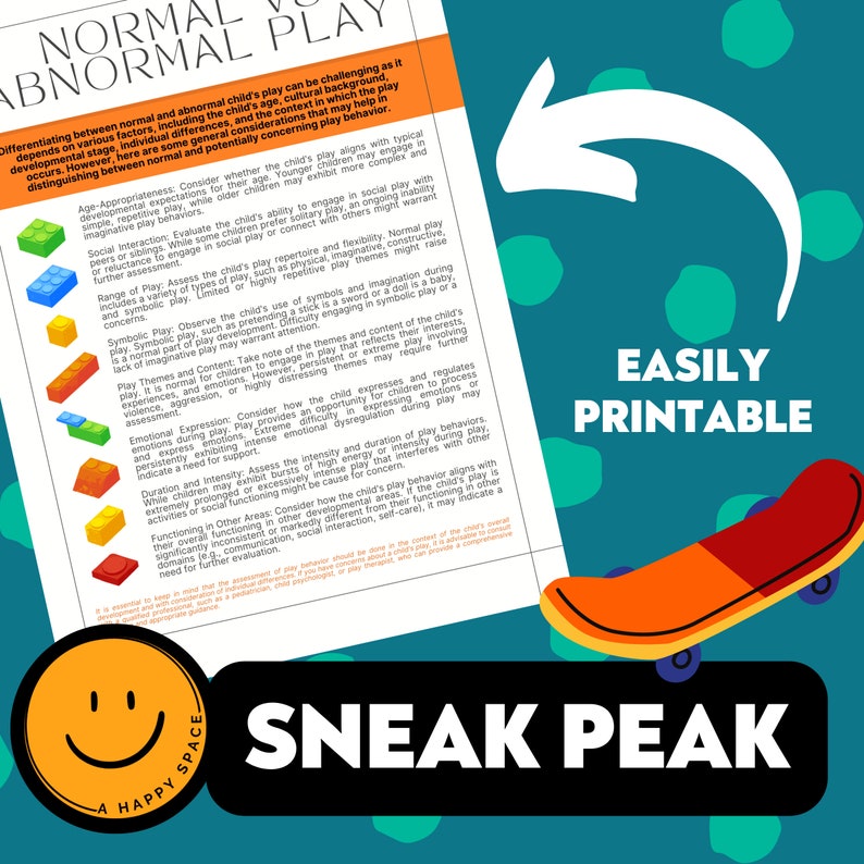 Types of Children's Play Cheat Sheet Categories Therapist Resource ...