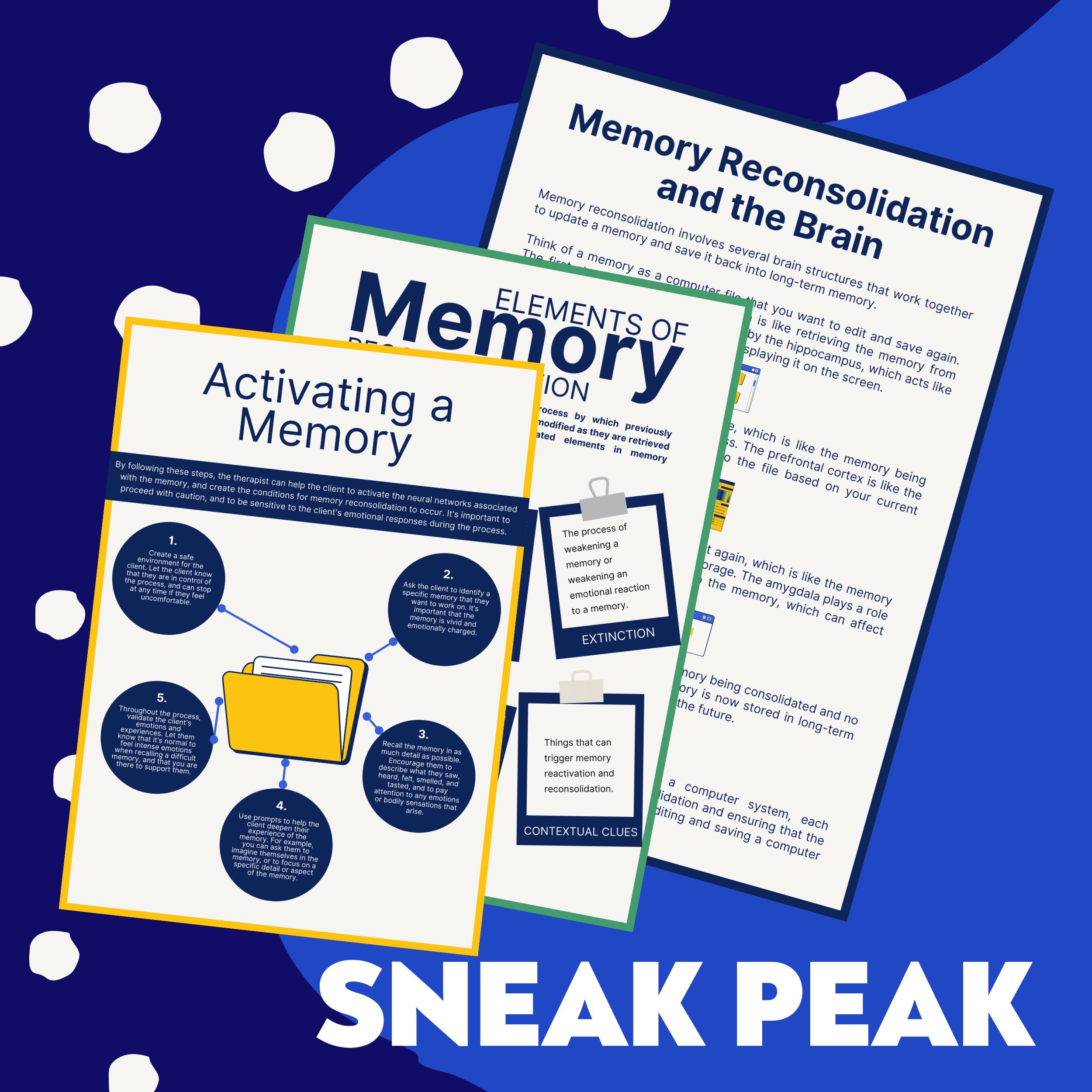 Memory Reconsolidation PTSD Psychoeducation Trauma Cheat Sheets Panic ...