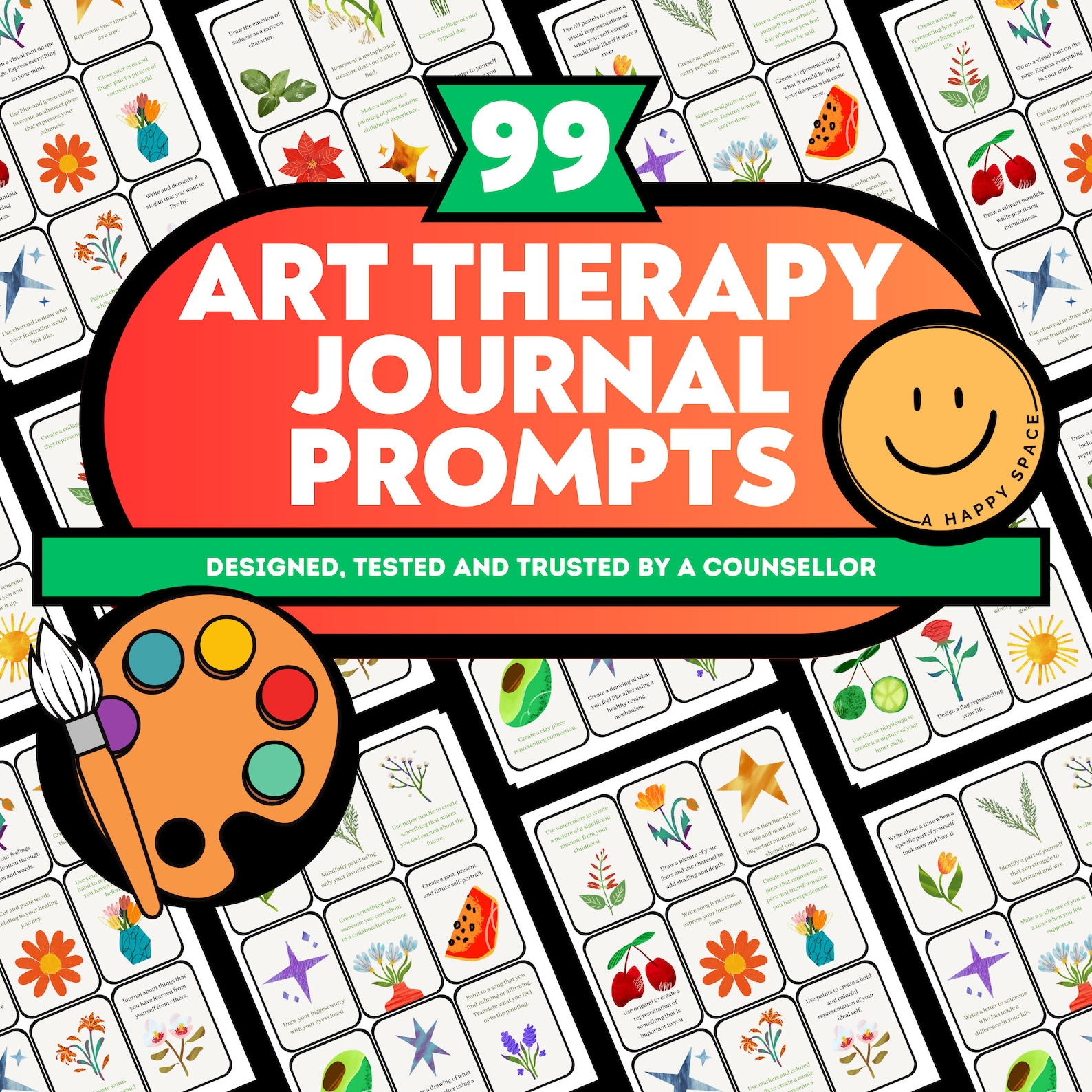 Art Therapy Worksheets Techniques Resource Cards Therapeutic Healing ...