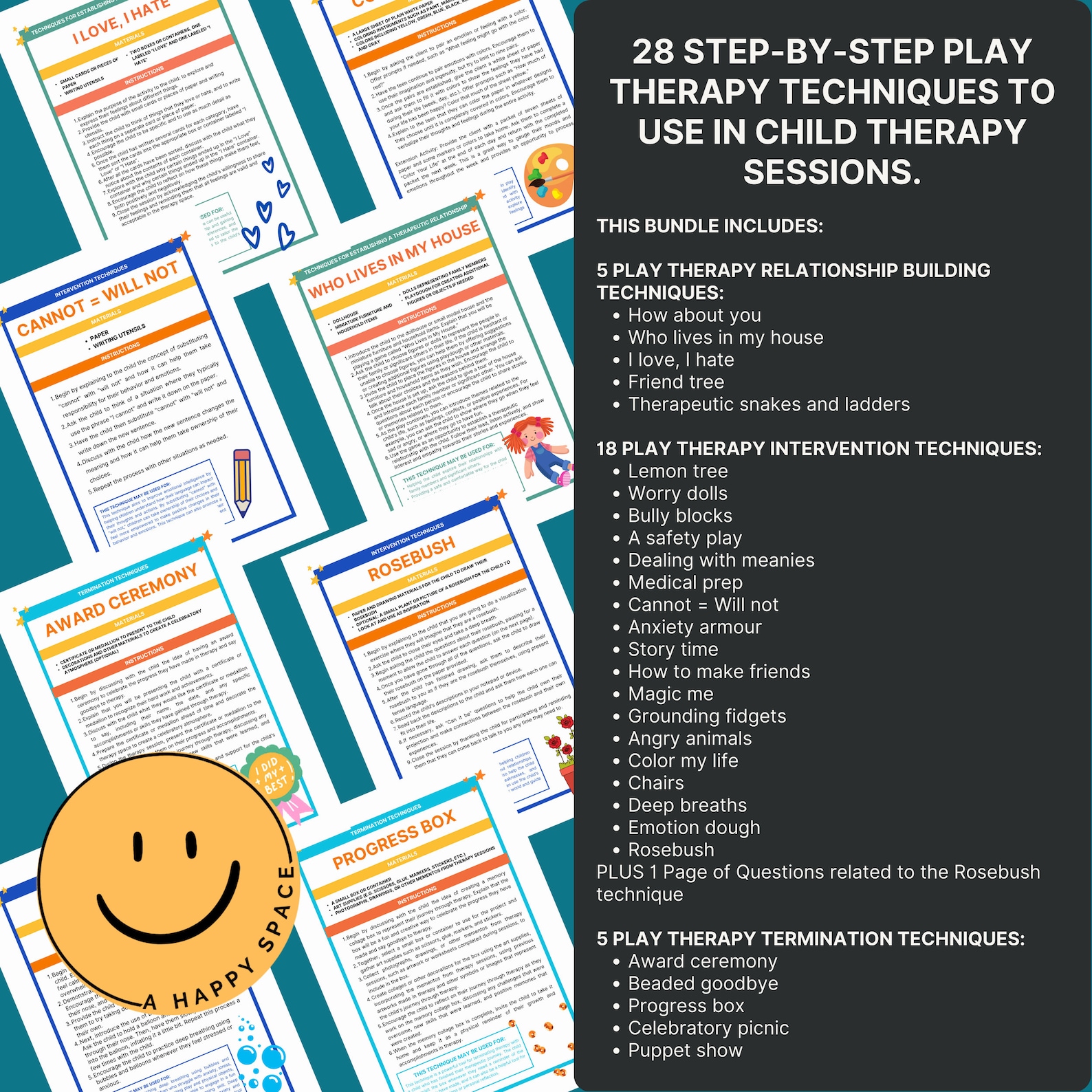 Play Therapy Guided Techniques for Therapists Child School Counselor ...