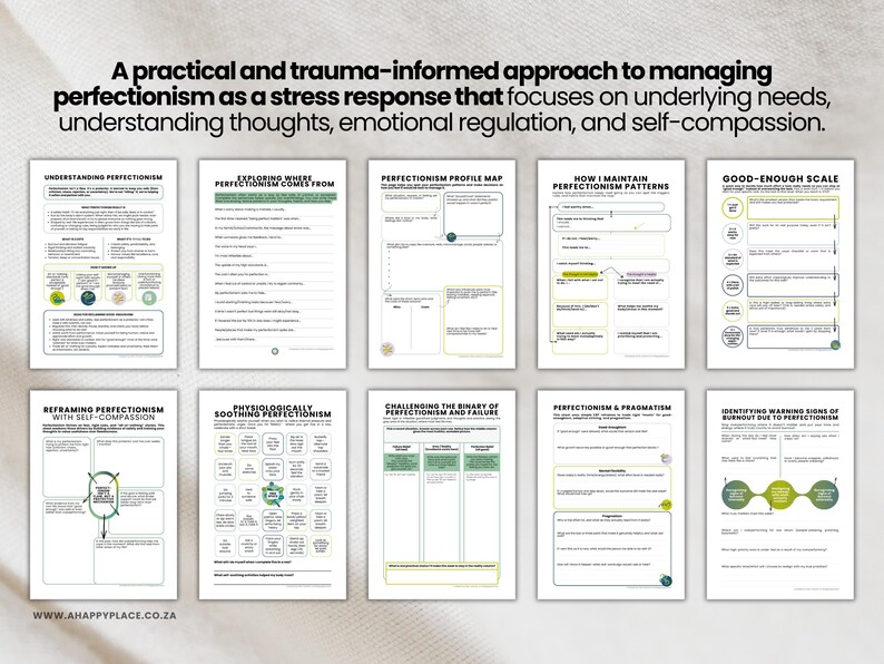 Perfectionism Worksheet, Trauma Informed CBT Therapy & Counseling ...