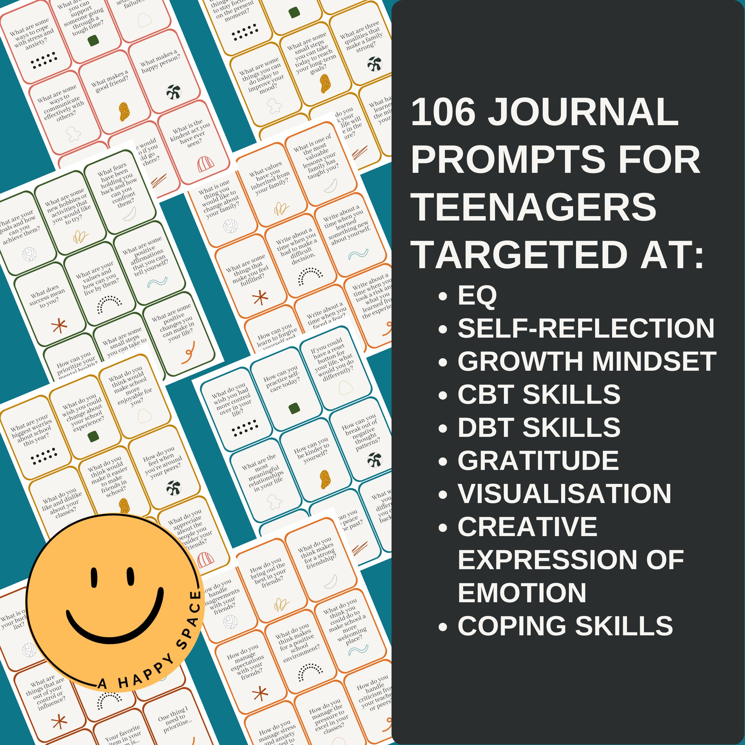 Teenager Coping Skills Cards, DBT Coping Skills, Emotional Regulation ...