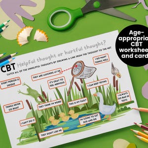 CBT Worksheets for Kids, Cognitive Behavioral Therapy Children Negative ...