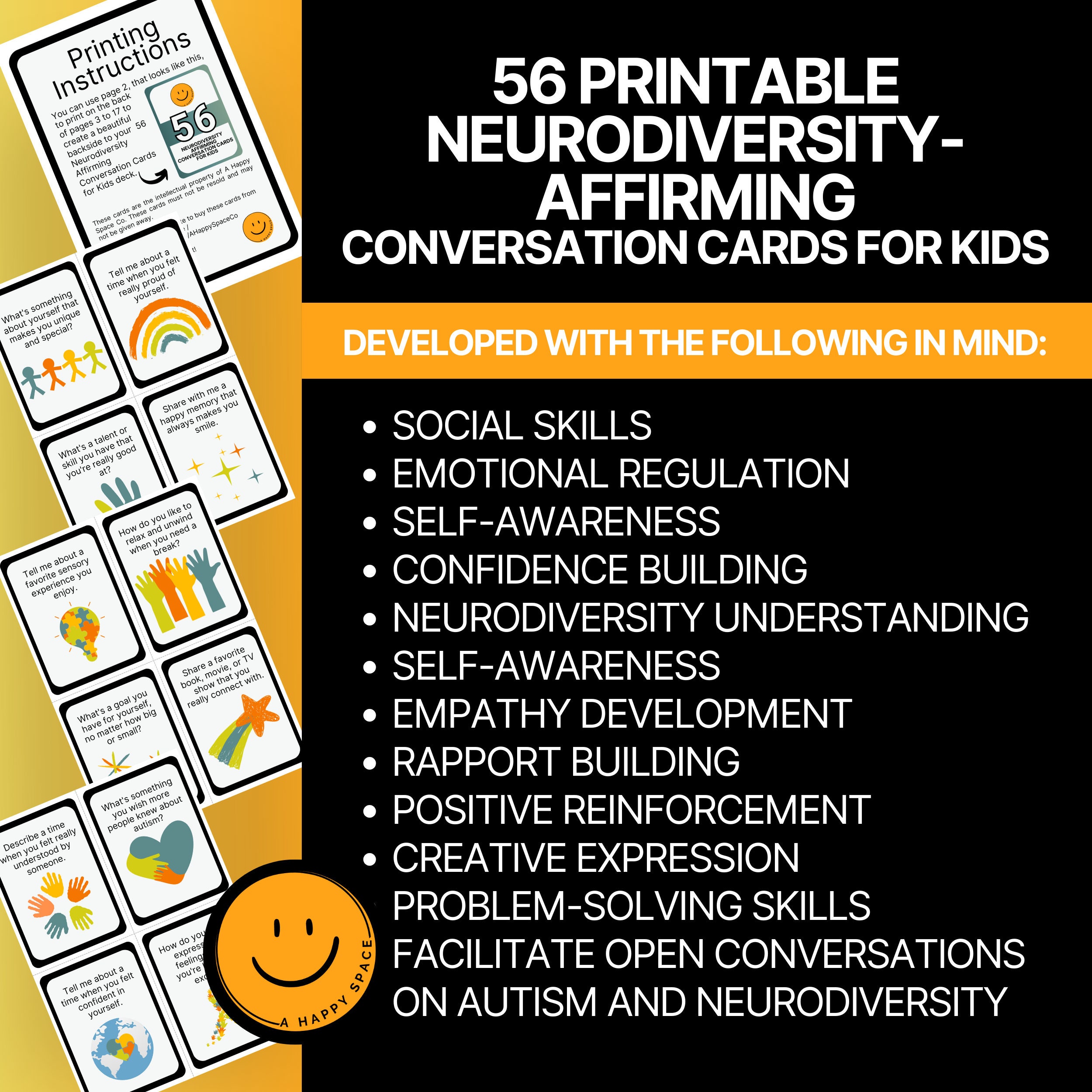 Autism ASC ASD Conversation Cards Kids Tweens Group Therapy Questions ...
