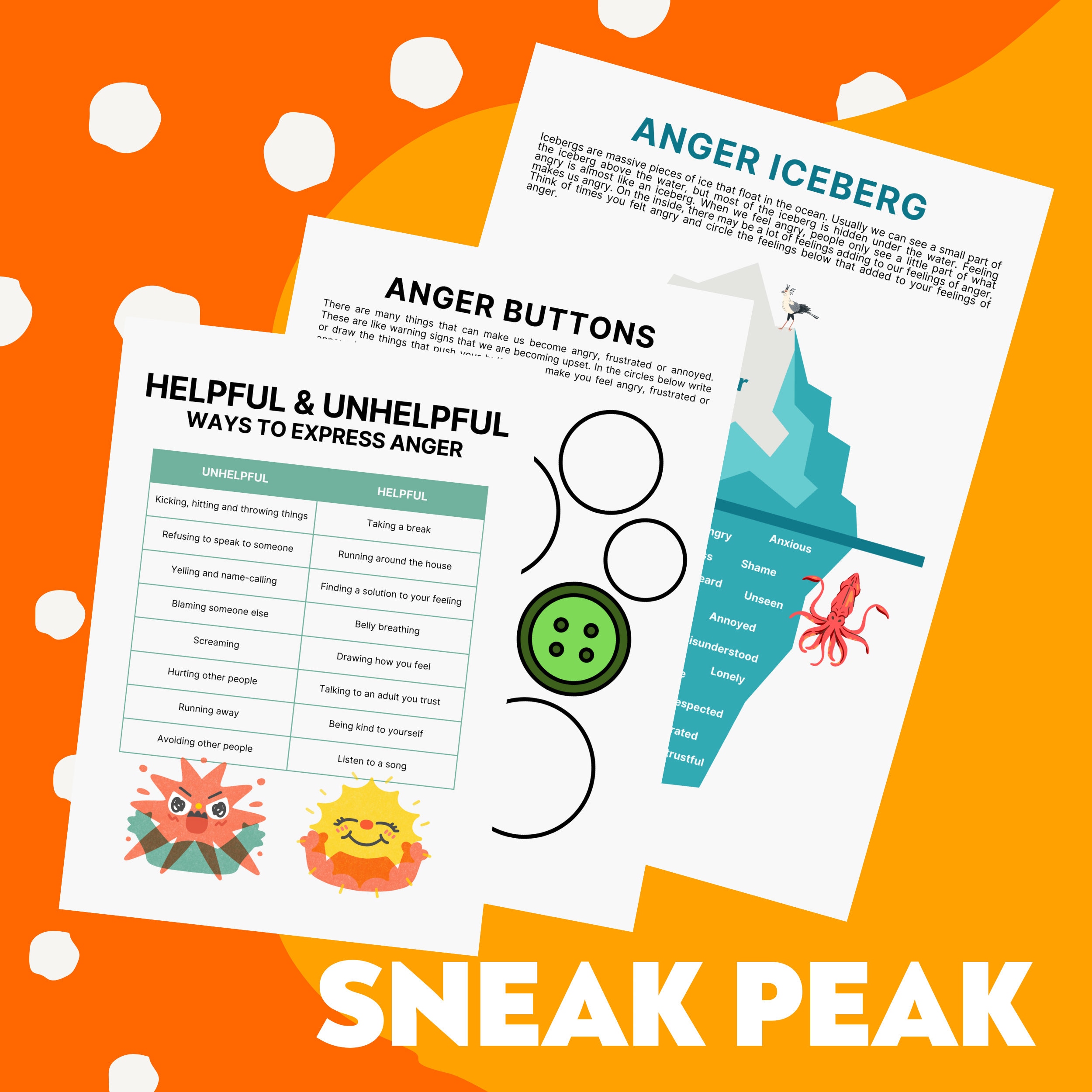 Anger Management Workbook for Kids Anger Worksheets Children - Etsy