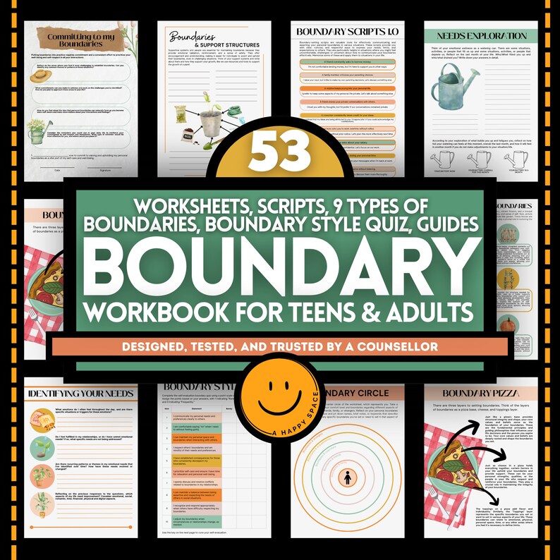 Therapy Counselor Resource Bundle Worksheets Workbook Cards Boundaries ...