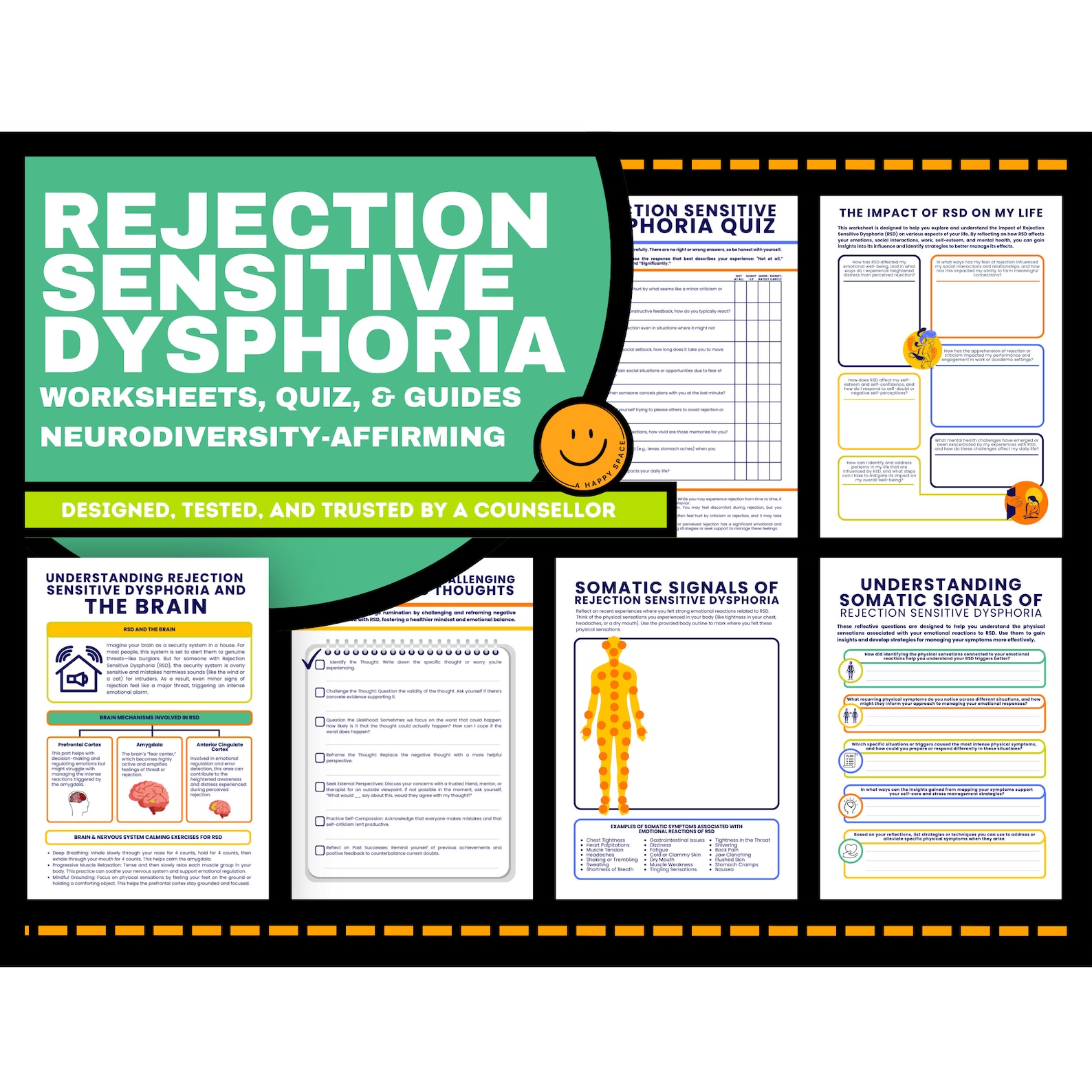 Rejection Sensitive Dysphoria RSD Worksheets Quiz ADHD Autism Spectrum ...
