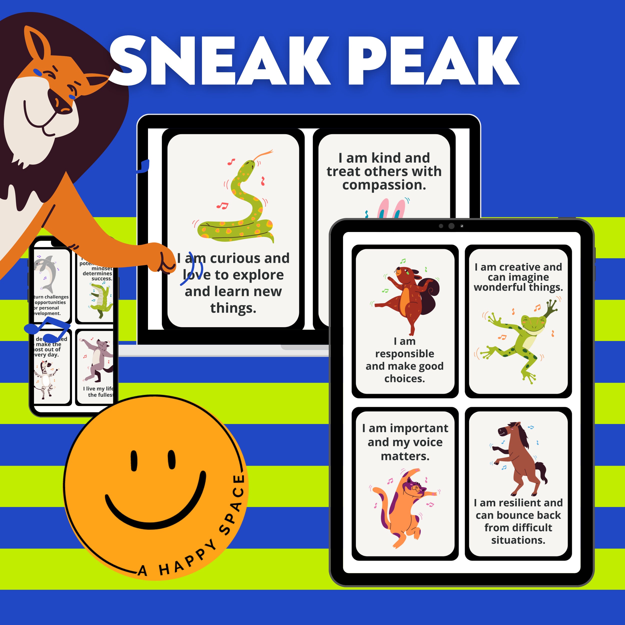 Affirmation Cards for Kids, School Counselor, Self-esteem Flashcards ...