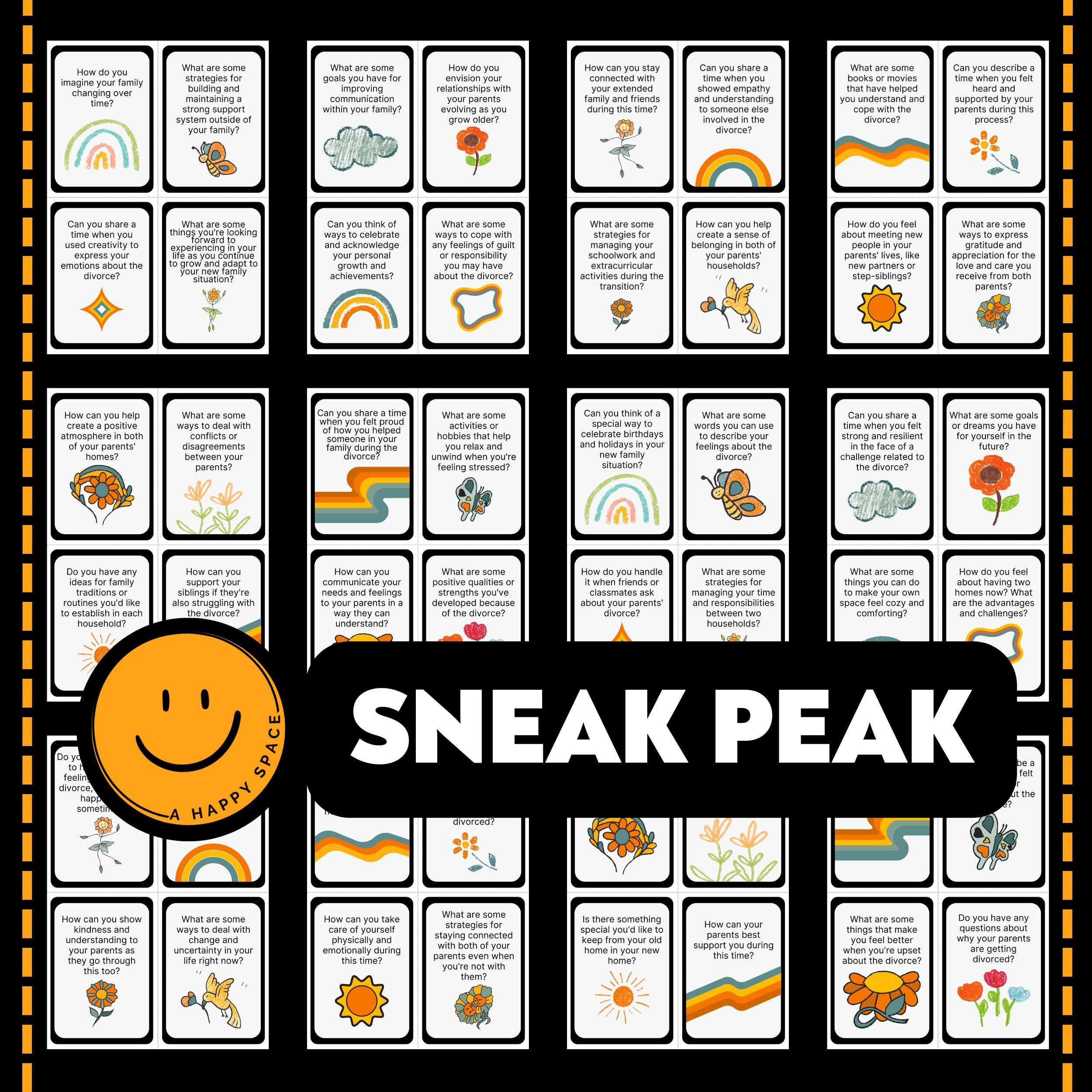 Divorce Counseling Conversation Cards for Kids Separation Questions ...