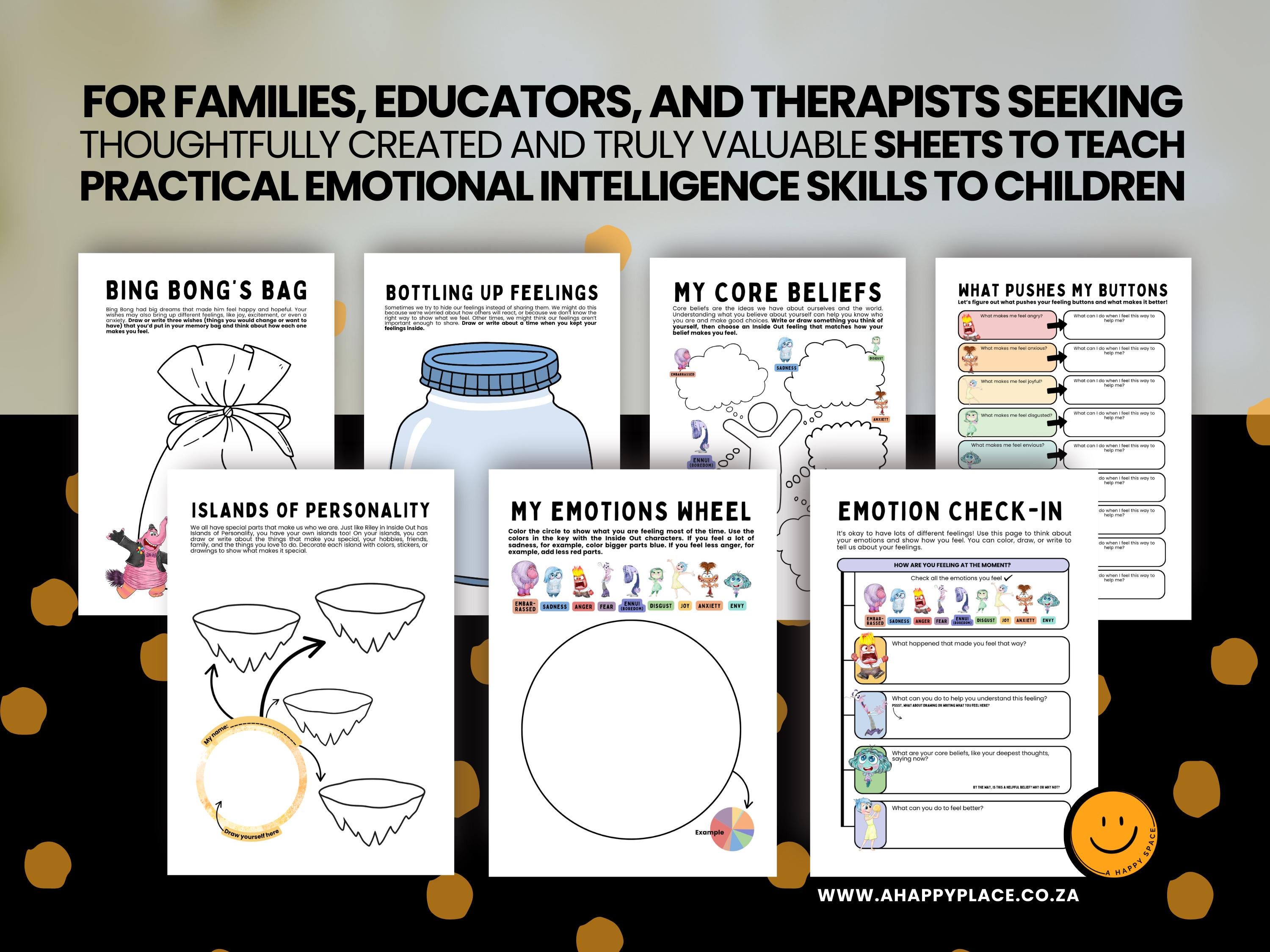 Inside Out 2 Worksheets PDF, Emotional Regulation Printable SEL and ...