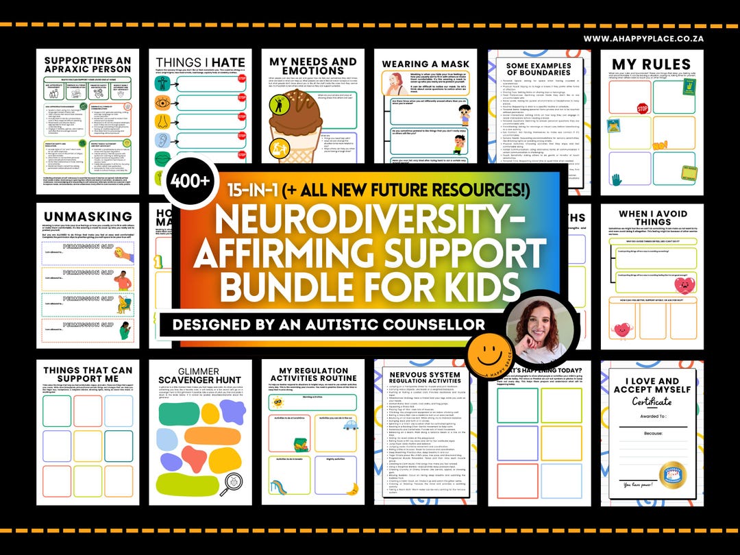 Neurodiversity Affirming Workbook Therapy Children Autism Spectrum ADHD ...