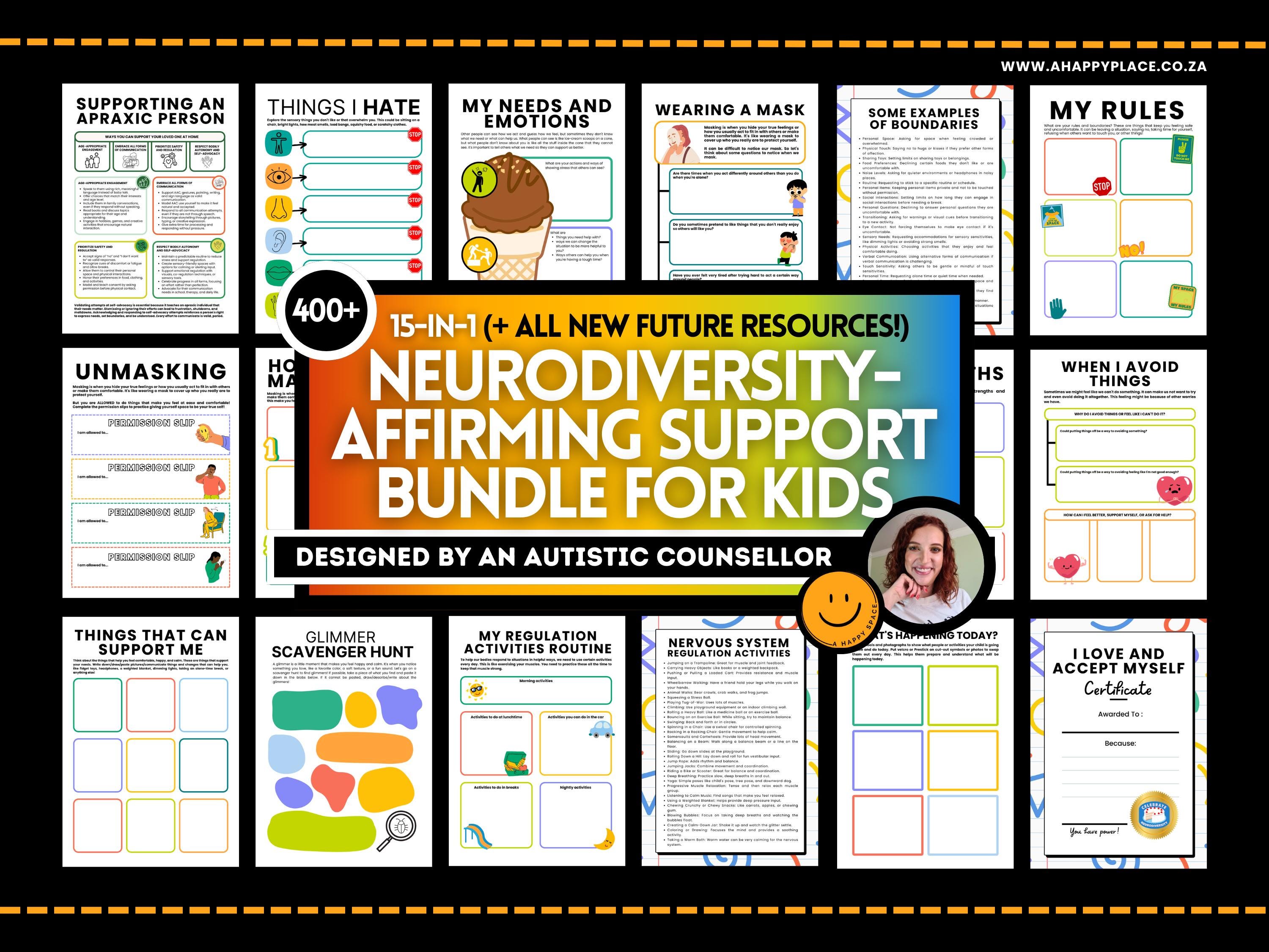 Neurodiversity Affirming Workbook Therapy Children Autism Spectrum ADHD ...