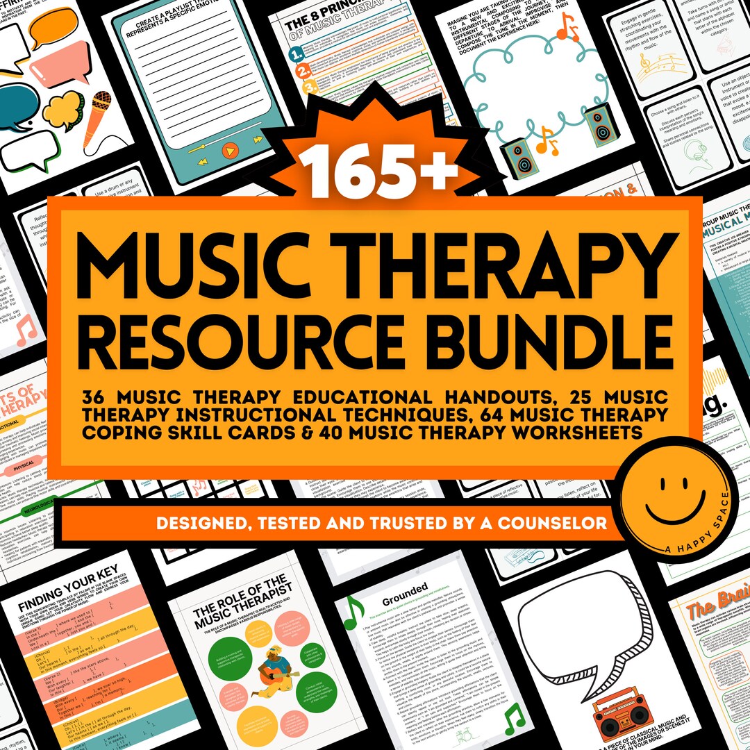 Music Therapy Resource Bundle for Therapists Worksheets Session Ideas ...