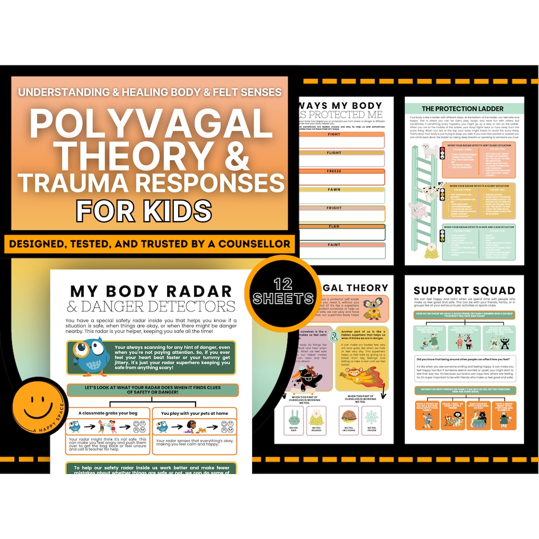 Polyvagal Theory Worksheets for Kids Cheatsheet Nervous System ...